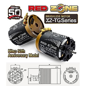 Hi-Tec Red Zone XZ-175TG (17.5T) 50th Anniversary Model Brushless Motor Genuine Japanese Product XZ-TG Series RC Touring Car ESC Compatible with Sensors 61166