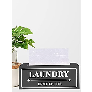 Dryer Sheet Holder Dispenser Container, Space Saving Laundry Room Organization and Storage, Farmhouse Laundry Dryer Sheets Holder for Laundry Room Decor, Fabric Softener Dispenser Laundry Containers for Organizing, Black