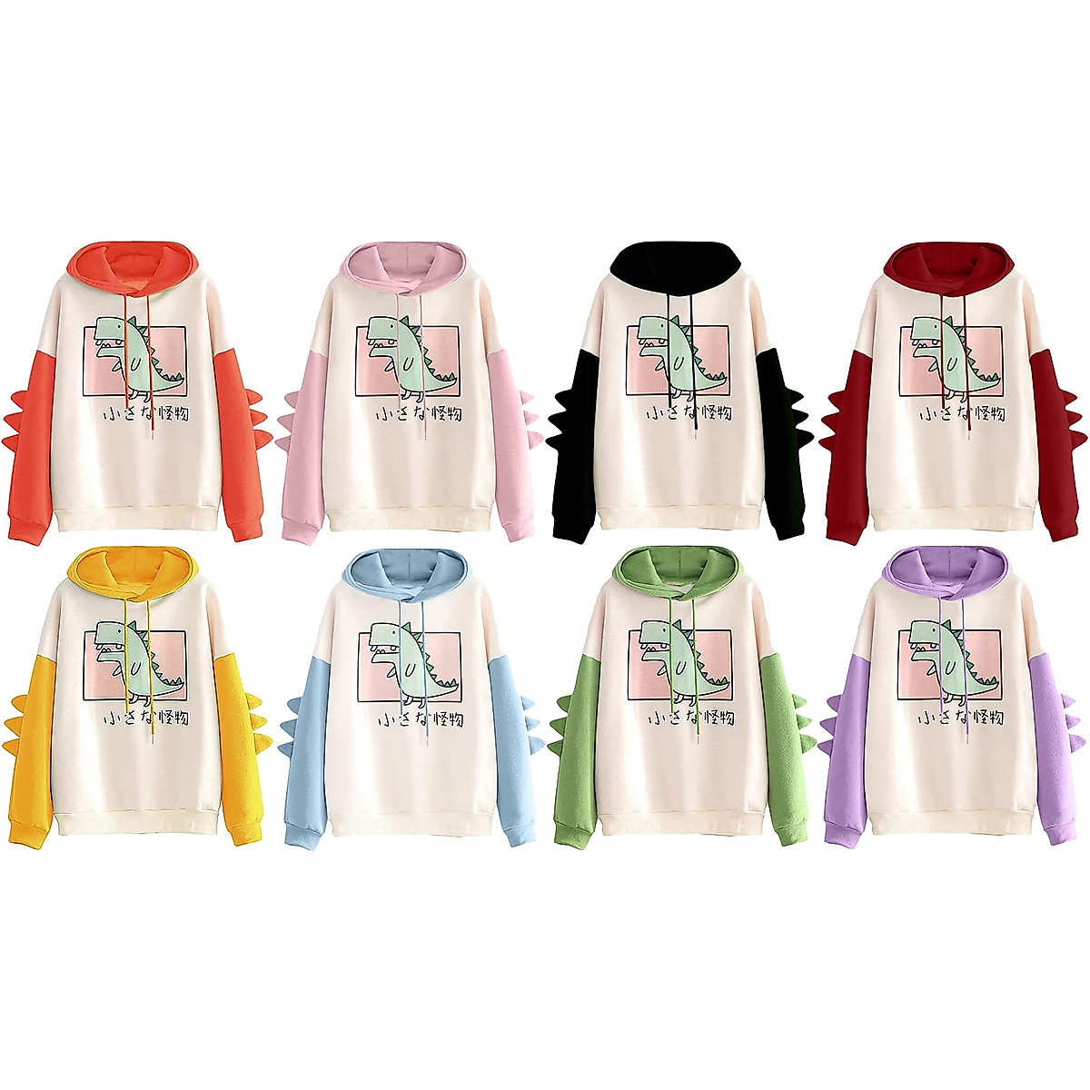 YUUOKPO Dinosaur Hoodie Kawaii Pullover Cute Hooded Sweatshirt For Teengirls Womens Green XX-Large