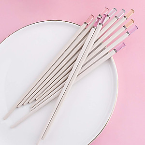 Reusable Chopsticks Japanese Fiberglass Chopsticks Lightweight Dishwasher Safe Multicolor 5 Pairs Gift Set