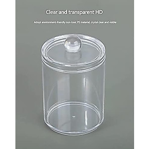 Vrpshe 2 Pack Qtip Holder Dispenser for Cotton Ball, Cotton Swab, Cotton Round Pads, Dispenser Holder Transparent Acrylic Storage Organizer Containers Cotton Rounds Display Rack With Lid (2)