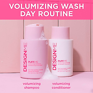 PUFF.ME Volumizing Shampoo by DESIGNME | Adds Body, Bounce & Volume for Fuller, Thicker Hair| For Fine & Medium Hair | Boosts Shine | Color-Safe, Lightweight Formula | Vegan, Paraben & Sulfate Free