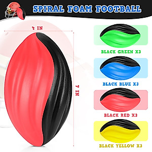 Jerify 12 Pcs Mini Foam Footballs for Kids Students 7 Inch Small Spiral Football Toys Easy Grip Waterproof Soft Emulation Foam Footballs for School Classroom Gift Sports Birthday Football Party Game