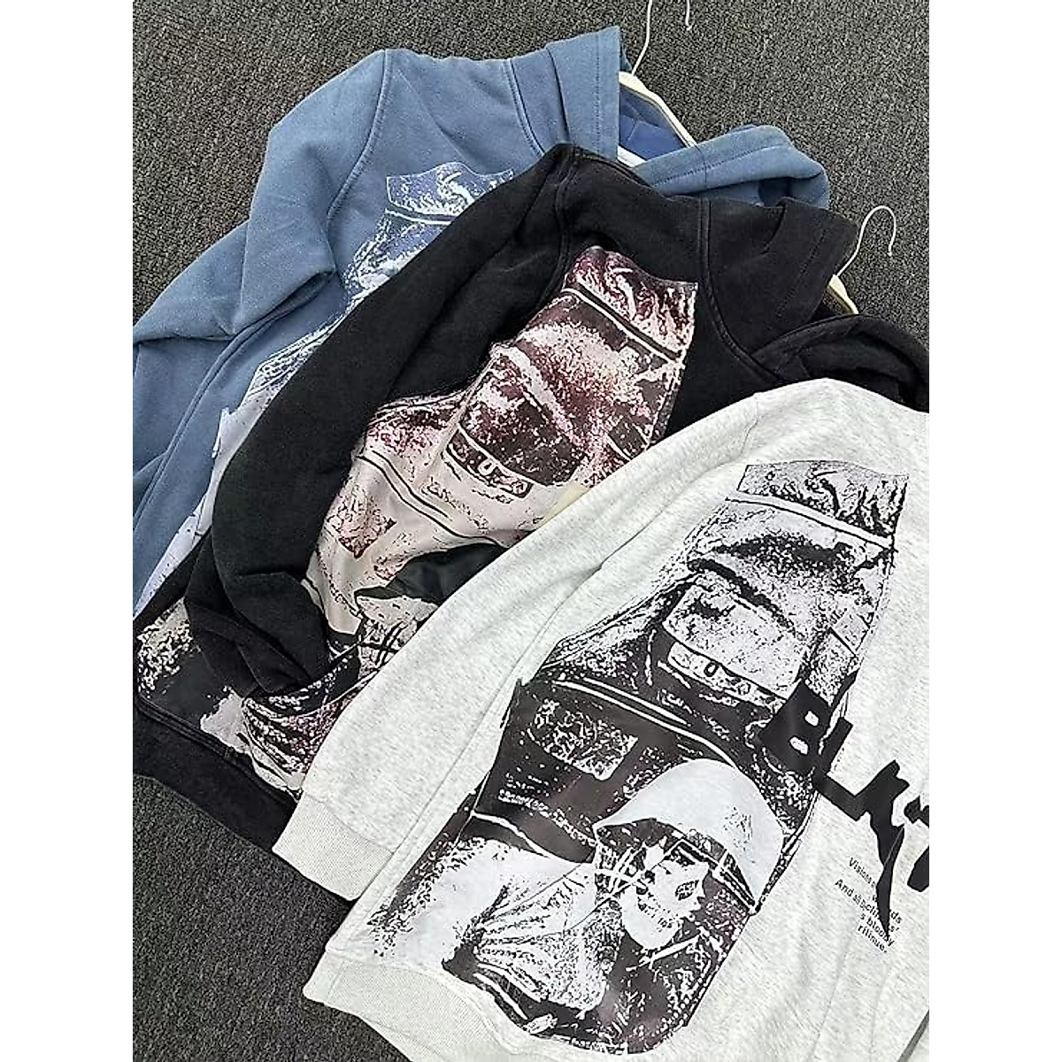 Y2K Hoodie Gothic Casual Alphabet Blast Print Pattern Skull Fashion Hoodie Men Harajuku Men Clothing