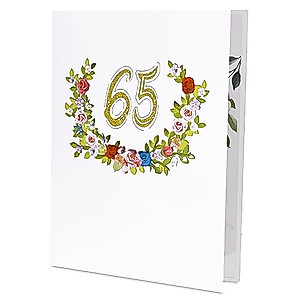 GREETING ART Happy 65th Birthday Pop Up Card,65th Bday Anniversary Card for Him Her,65th Birthday Card, 65th Birthday Gifts for Women Men,Birthday Cards for 65 Year Old Mom Dad