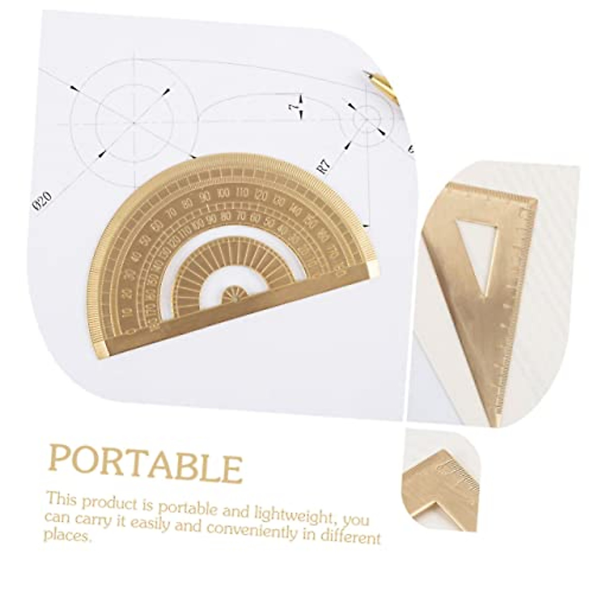 Operitacx 2 Sets Triangular Ruler Math Triangle Ruler Measuring Ruler Metal Triangular Ruler Clear Ruler Ruler Metal Protractor Metal Triangle Ruler Practical Protractor Scale