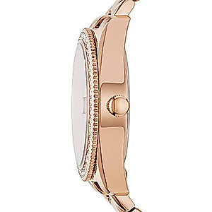 Fossil Women's Scarlette Mini Quartz Stainless Steel Three-Hand Watch, Color: Rose Gold Glitz (Model: ES4318)