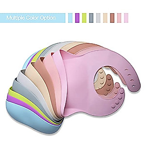 GODR7OY Silicone Baby Bib, BPA Free Waterproof Bibs, Adjustable 3PCS (Girls)