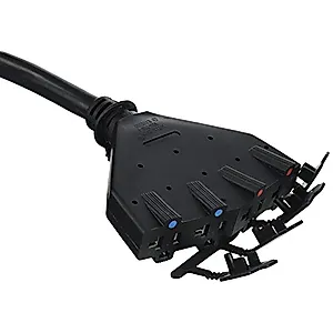 Generac 6112 20-Foot 30-Amp Portable Generator Cord with 4-NEMA 5-20R Outlets - Secure Power Connection, Convenient Outlets