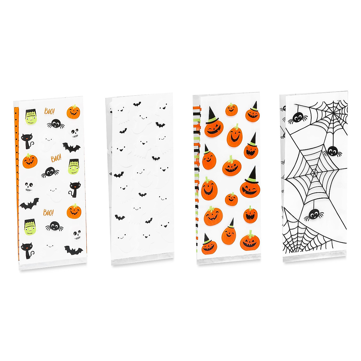 American Greetings 12" Medium Halloween Goodie Bags, Ghosts (120-Count)