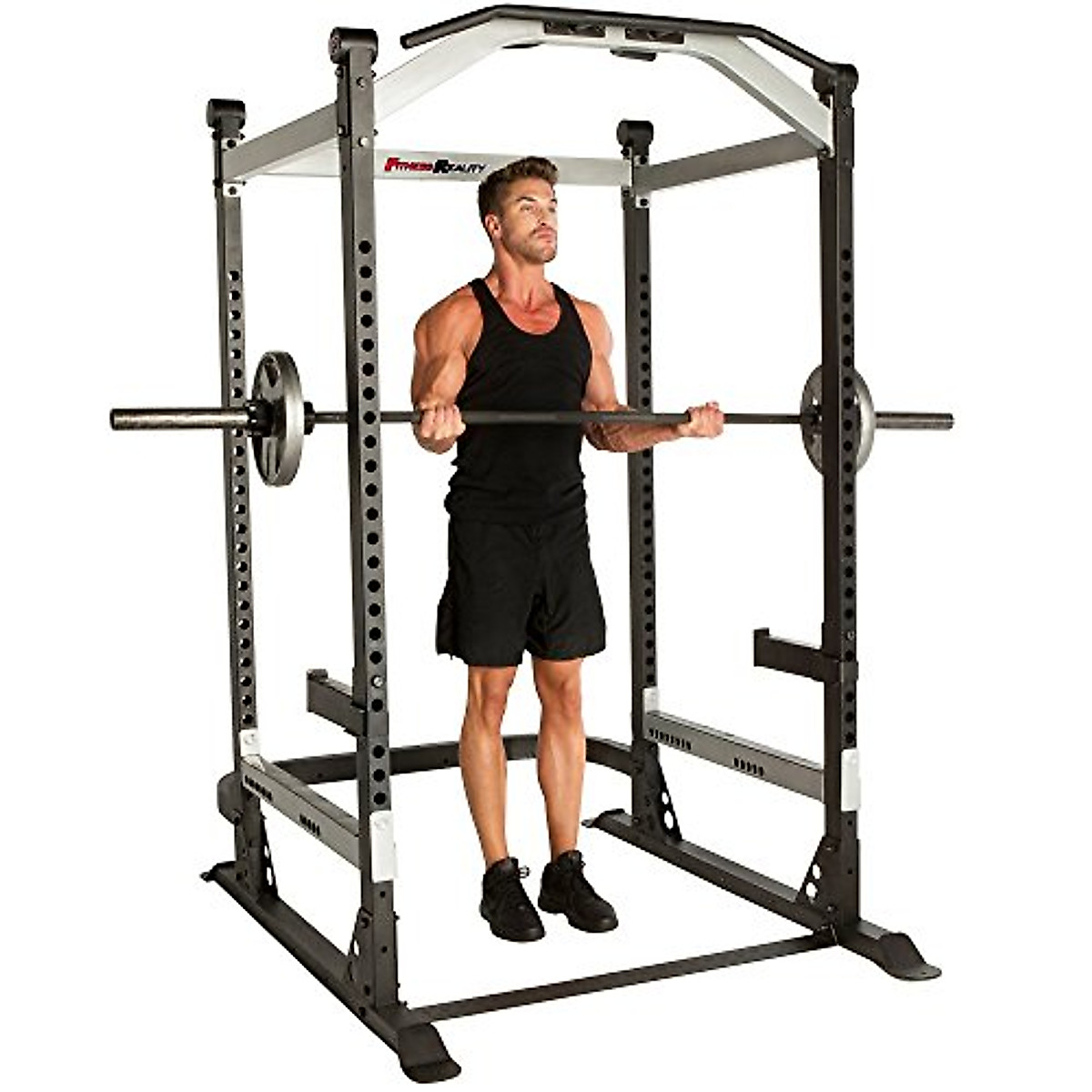 Fitness Reality X-Class Light Commercial High Capacity Olympic Power Cage, Without Lat Pull-Down Attachment, Grey
