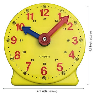 CM Wealth Learning Clock for Kids, Student Learning Clocks, 12/24 Hours, Geared Clock, 4+Years, 2set