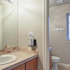 mufojyez Spray Bottle Holder, Wall Mounted Spray Can Bottle Holder, Metal Spray Can Holder, Spray Can Holder Rack Organizer, Easy Install Wall Mount Craft Workspace Spray Bottle Rack 2Holes