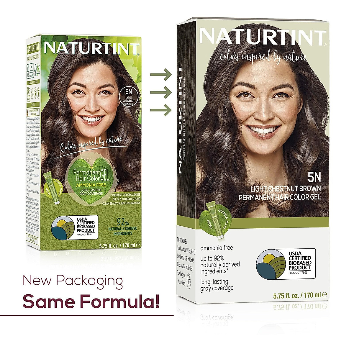 Naturtint 5N Light Chestnut Brown Permanent Hair Color (Pack of 6), Ammonia Free, Vegan, Cruelty Free, up to 100% Gray Coverage, Long Lasting Results (Packaging may vary)