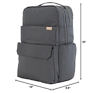 Red Rovr Roo Backpack | Lightweight Diaper Bag with Changing Pad | Large Capacity | Multifunctional Travel Pack | Exterior & Interior Pockets | Water Resistant | Great Gift for Mom & Dad | Charcoal