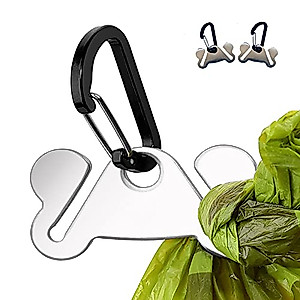 2PCS Dog Poop Bag Holder, Waste Bag Holder, Dog Poop Bag Carrier, Hand Free Holder, Metal Holder