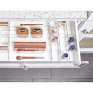 iDesign - 42910 Clarity BPA-Free Plastic Customizable in-Drawer Storage Organizer Dividers, 16" x 9.2" x 1.99", Adjustable