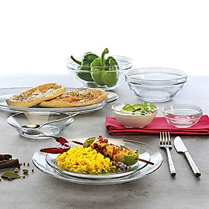 Duralex Lys Clear Glass 11 Inch Dinner Plate, Set Of 6