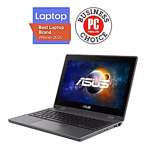 ASUS BR1100 Laptop, BR1100FKA-QE1S-CB, 11.6" HD Touch Screen, Glossy Display, Intel Celeron N4500 Processor, 4GB RAM, 64GB Storage, MIL-STD 810H, TPM 2.0, Windows 10 Pro, Star Grey Bilingual KB