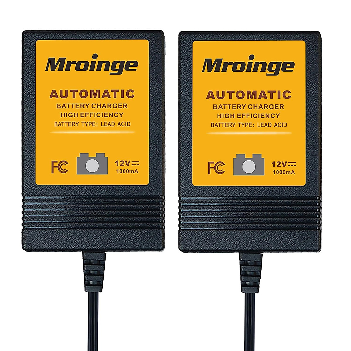 Trickle Charger, Mroinge 12V Automatic Smart Battery Charger and Maintainer, 1000mA Battery Float Charger - MBC010 [2-Pack]