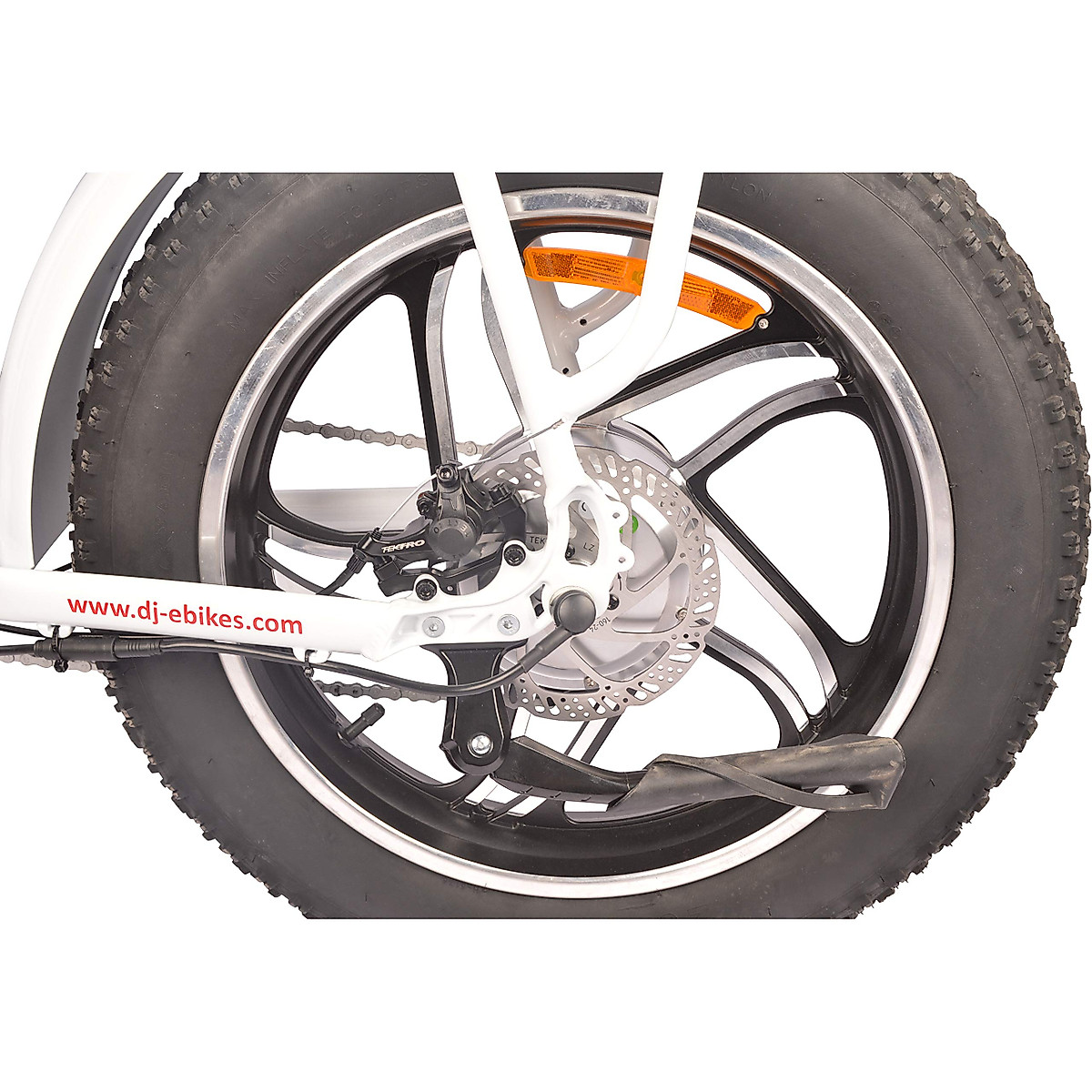 DJ Super Bike Step Thru 750W 48V 13Ah Power Electric Bicycle, Pearl White, LED Bike Light, Suspension Fork and Shimano Gear