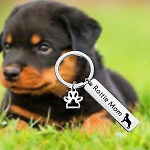 LQRI Rottweiler Rottie Mom Rottie Dad Kechain Set Pet Dog Jewelry Rottie Gift for Rottweiler Rottie Mom Dad (Rottie Mom)