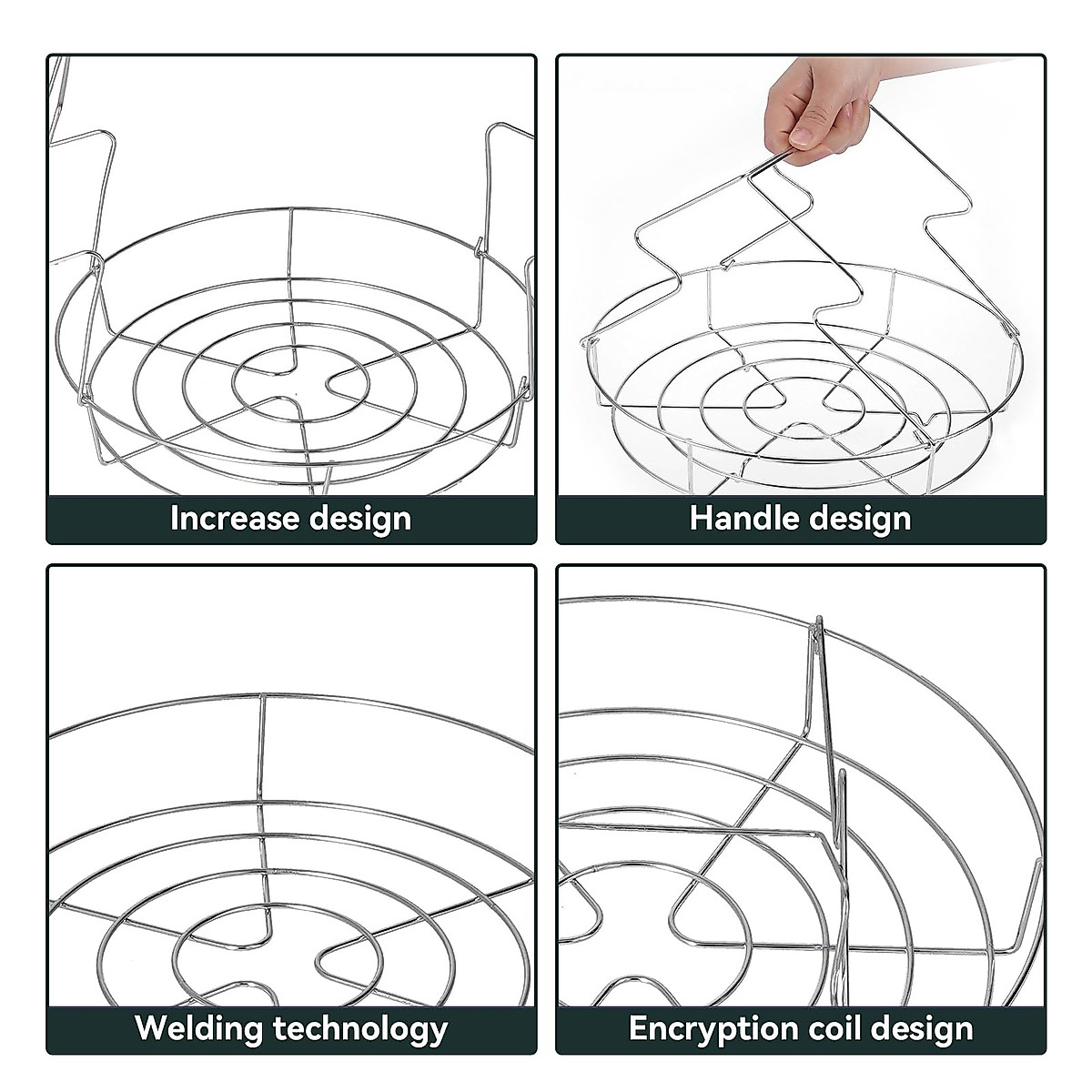 HERCHR Canning Rack, Stainless Steel Canning Rack with Handles for Regular Wide Mouth Mason Jars, 27.5cm