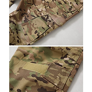 OCANXUE Men's Tactical Pants Camo Cargo Pants Ripstop Work Hiking Pants with 10 Pockets No Belt Size 36