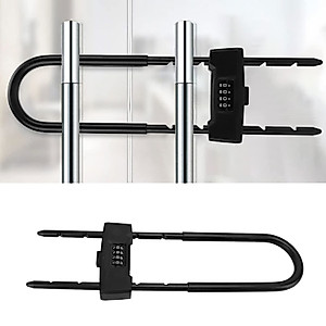 Bike Lock Combination, U Lock Bicycle Lock Lock for Bicycle Extended Glass Door Motorcycle Wheel (4 Digits)