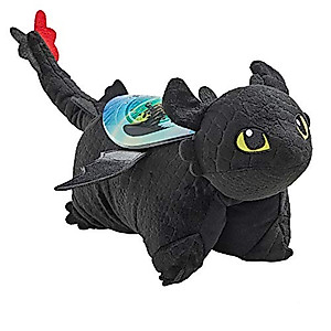 Pillow Pets NBC Universal How to Train Your Dragon Toothless Sleeptime Lite 11" Stuffed Animal Plush Toy , Rainbow , Black