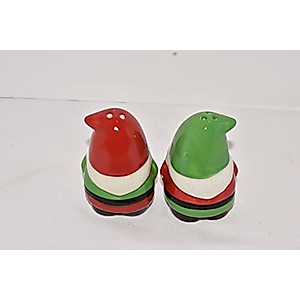New 3" Adorable Santa Gnome Gnomes Ceramic Salt & Pepper Shaker Set
