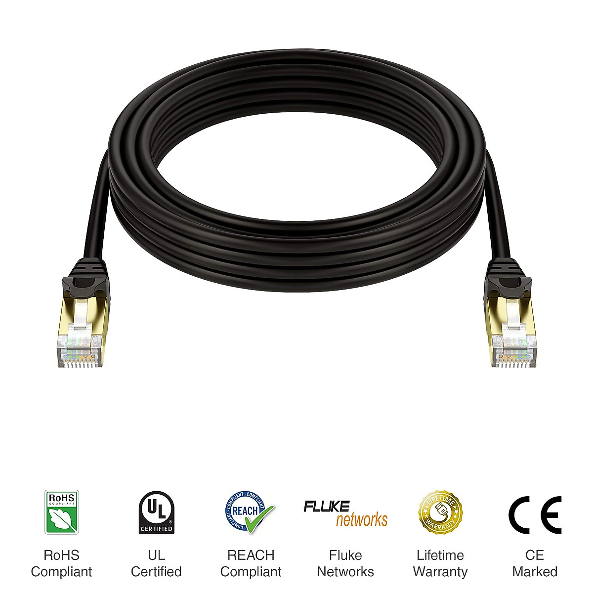 BlueRigger CAT7 Ethernet Cable 6ft - 2 Pack (10Gbps, 1000MHz, RJ45) CAT 7 Gigabit Internet Network LAN Patch Cord - Compatible with Game Consoles, Smart TV, Router