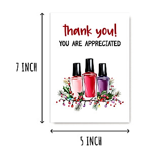 KPLDesigns You Are Appreciated Card - Thank You Card - Nail Tech Christmas Card - Card For Manicurist Card - Appreciation Card - Nail Salon Card Greeting Card