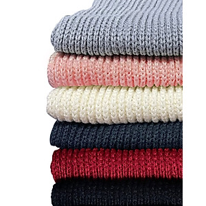 Women Winter Knitted Hooded Long Scarf Warm Shawl Head Scarves Black One Size