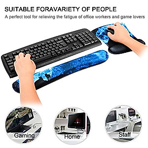 RICHEN Keyboard Wrist Rest Pad and Mouse Wrist Rest Support Mouse Pad Set,Durable & Comfortable & Lightweight for Easy Typing & Pain Relief-Ergonomic Support (Wolfs)