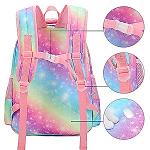 CAMTOP Backpack for Kids Girls School Backpack with Lunch Box Preschool Kindergarten BookBag Set (Y0058-2 Unicorn-Rainbow)