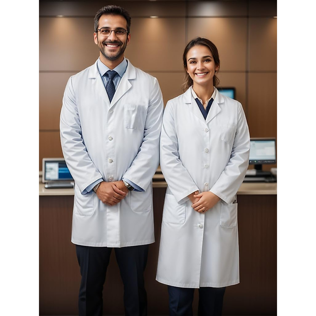 DR Uniforms Unisex Lab Coats - 100% Cotton - Sanforized to Prevent Shrinking- Laboratory Coat for Students and Professionals (XS)