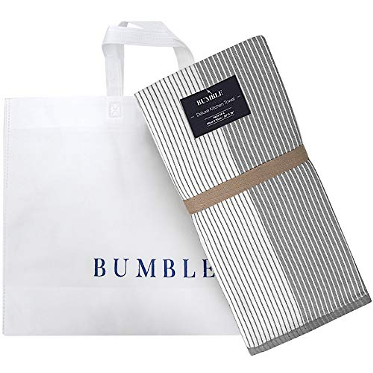 Premium Kitchen Towels (20”x 28”, 6 Pack) | Large Cotton Kitchen Hand Towels | Dish Towels | Flat & Terry Towel | Kitchen Towels | Highly Absorbent Tea Towels Set with Hanging Loop | Gray