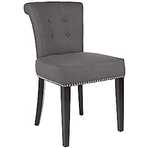 Safavieh Mercer Collection Carol Charcoal Linen Ring Dining Chair (Set of 2)
