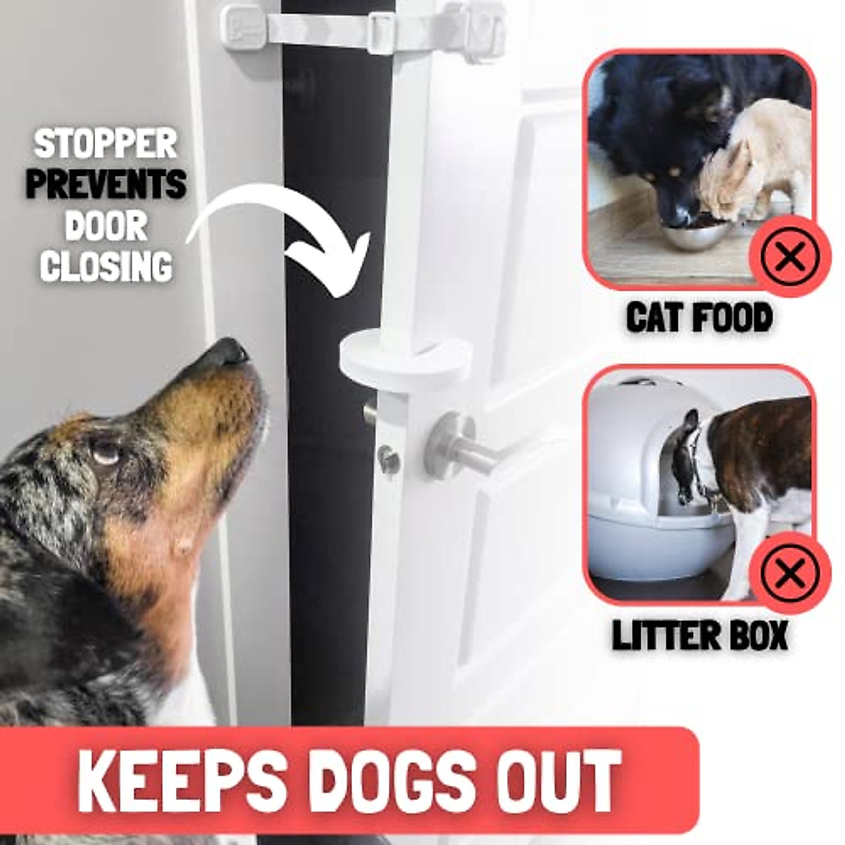 Door Buddy Cat Door Latch & Cat Door Stopper. Adjustable Door Strap for Cats to Dog Proof & Keep Dog Out of Litter Box & Cat Feeder. Simpler Pet & Cat Gate Alternative. No Cut Cat Door Interior Door