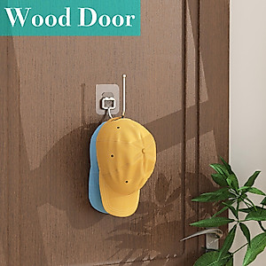 6 Pack Hat Racks for Baseball Caps Wall, Stainless Steel Hat Organizer for Baseball Caps, Hat Storage for Baseball Caps, Hat Hooks Hat Hanger Strong Adhesive/Wall Drilled for Door, Bedroom, Closet