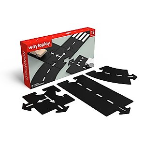 Waytoplay Ringroad, 12 Piece Circuit for Toy Cars - Flexible, Indestructible, and Waterproof - Modular Car Tracks - Made in The Netherlands