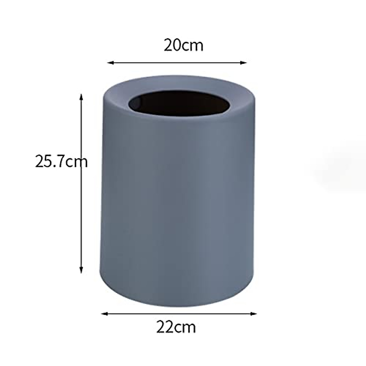 UNNIQ Trash can, Plastic You Haven't Seen Round Trash Can, Trash Can Recycling Bin, Bathroom, Kitchen, Bedroom, Home Office, Outdoor Trash Can Recycling (Color : White, Size : Small)