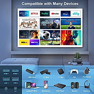 Projector with WiFi and Bluetooth, 4K Projector Movie Projector