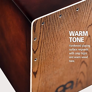 Meinl Percussion Backbeat Bass Cajon with Ported Sound Hole and Adjustable Strings for Snare Effect — NOT MADE in CHINA — Replicate Acoustic Drum Set Grooves, 2-YEAR WARRANTY (BBCAJTH)