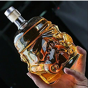 IITaozi Transparent Creative Whiskey Decanter Set Stormtrooper Bottle With 2 Glass for Wine, Brandy, Scotch, Vodka, Liquor750ml