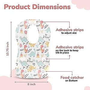 POUATU Premium Baby Disposable Bibs - Mess-Free Feeding and Easy Cleanup - 5 Packs of 20 (100 Count)