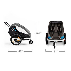 Hamax Traveller Two Seat Bike Trailer + Stroller (Black/Blue)