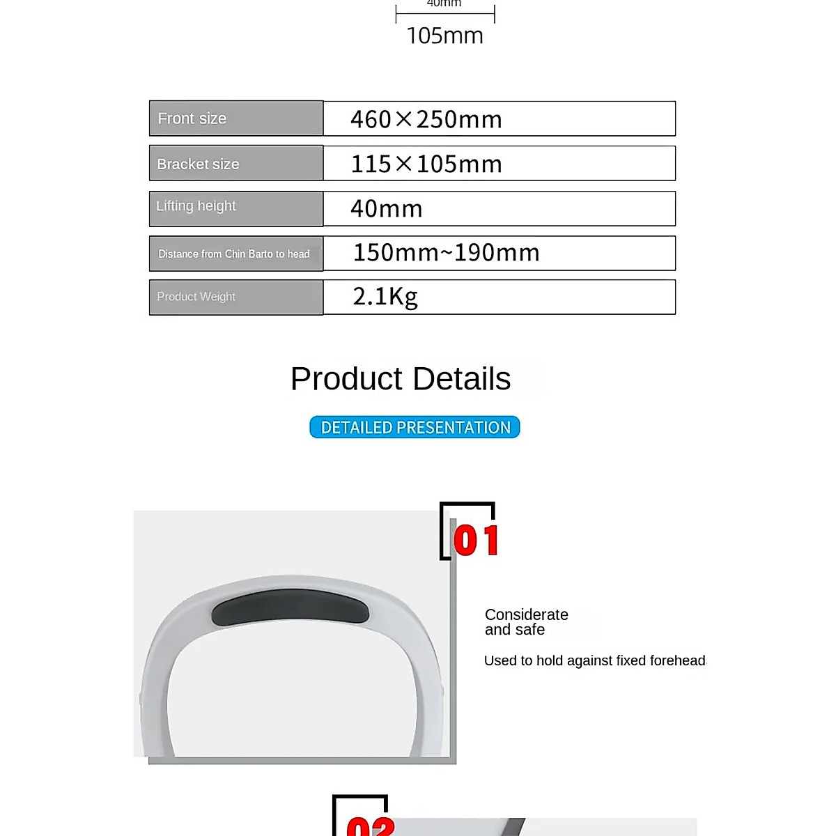AISITESY Optometry Equipment Accessories Support Lifting Forehead Support Chin Ophthalmic Auto Refractometer Rest Vision