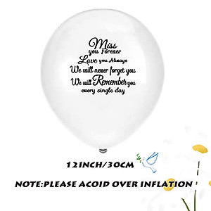 50 Pcs Memorial Funeral Balloons - Biodegradable White Balloons for Release,Funeral Decorations for Life Memorial Service Balloon Release Anniversary
